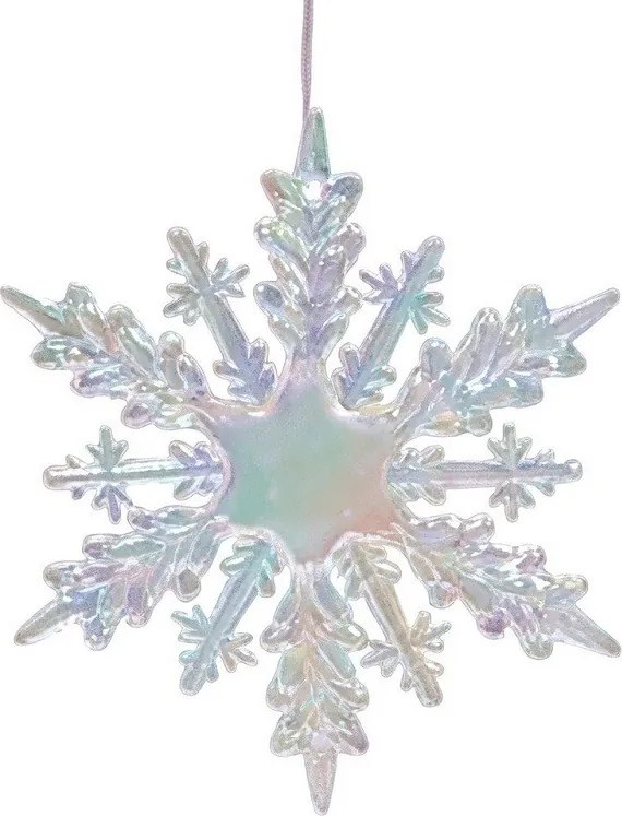 Závěsná sněhová vločka, typ 4, 10 cm