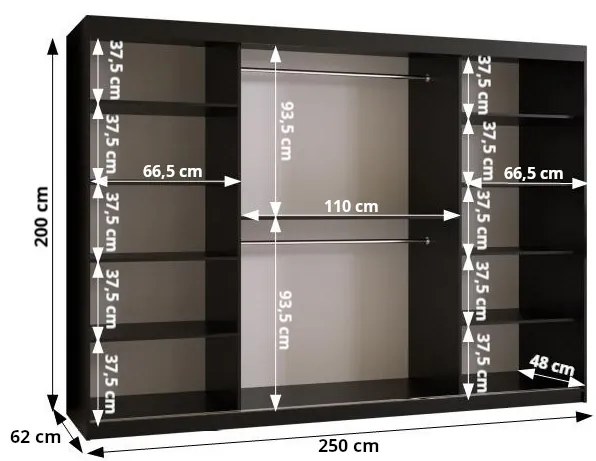 Šatní skříň KAIR Abika 250/200/62