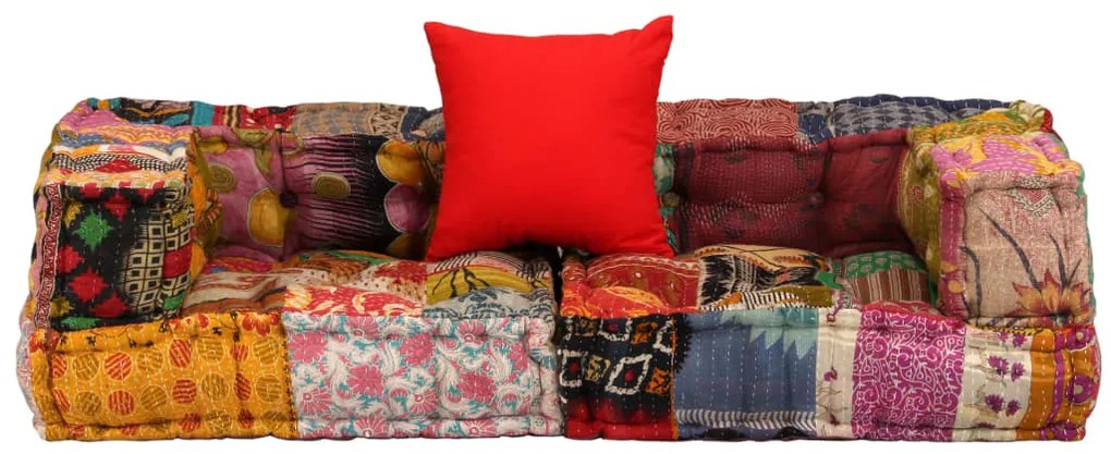 2místný modulární pouf patchwork textil 244987