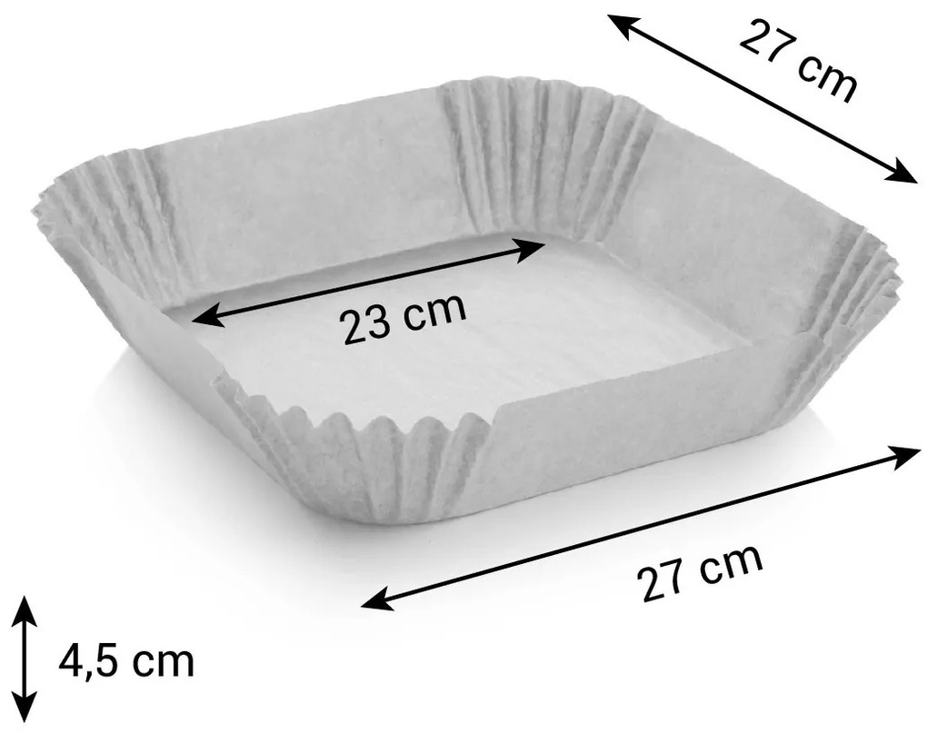 TESCOMA Papírová forma do fritézy čtvercová DELÍCIA 23 x 23 cm, 50 ks