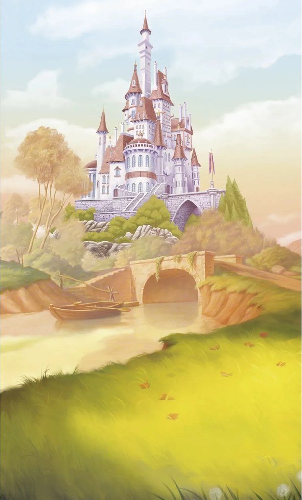 Komar Vliesová fototapeta Disney Princess Belle Castle River150 x 250 cm