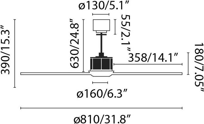 FARO 33425 JUST FAN XS, černá/dřevo, stropní ventilátor 81cm - FARO
