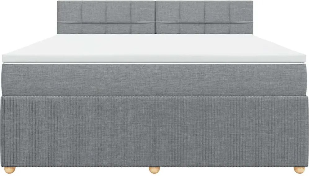 Box spring postel s matrací světle šedá 180 x 200 cm textil 3289835