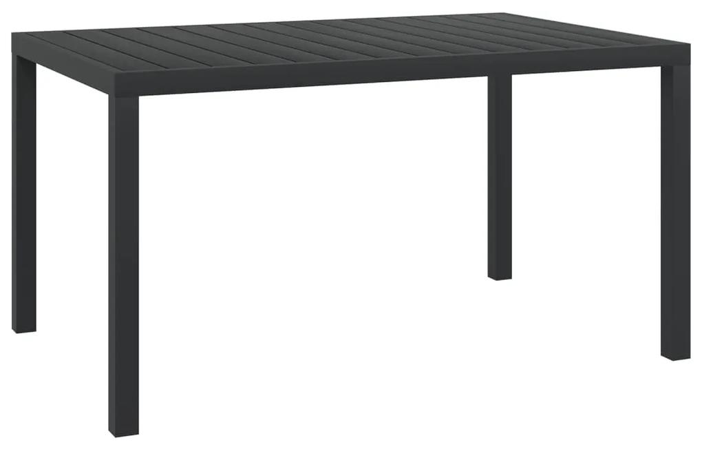 Zahradní stůl černý 150 x 90 x 74 cm hliník a WPC,  42791