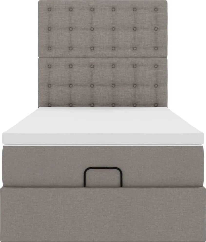 Osmanský postel s matrací taupe 90x200 cm textil 3313296