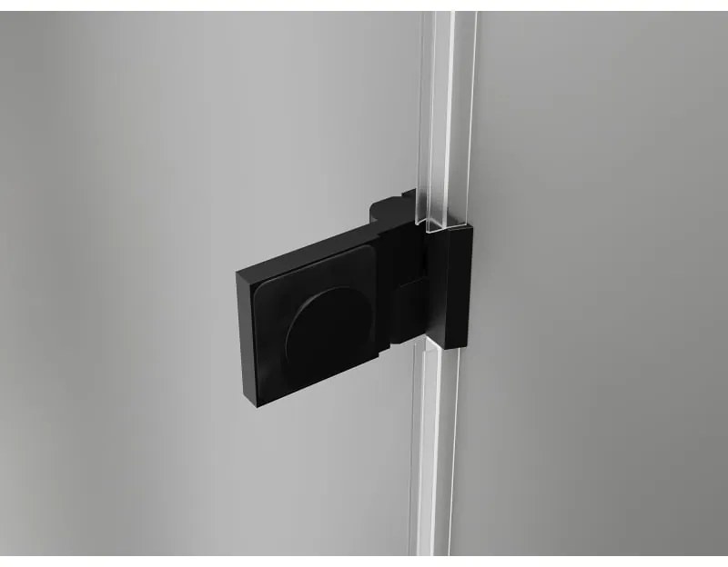 Mexen Lunar-B L sklápěcí sprchový kout levý 80 x 80 cm, čiré sklo, černá matná, 832L-080-080-70-00-L