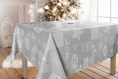 Ubrus PVC 573422, návin 20 m x 140 cm, vánoční motiv šedý, IMPOL TRADE |  BIANO