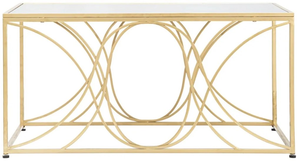 Designový konferenční stolek Parsons 90 cm stříbrný / zlatý