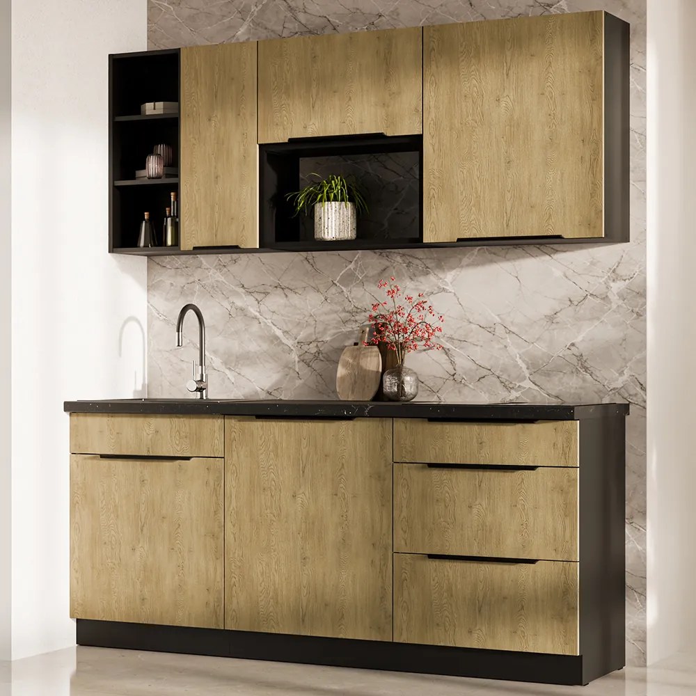 CREMONA cc | horní skříňka 40 G-108 1F policová | 40 cm | EXTRA VYSOKÁ | černá/cremona