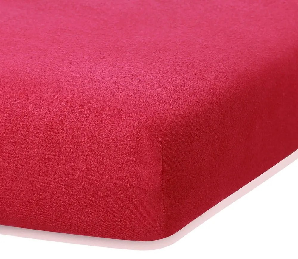 Bordó červené elastické prostěradlo s vysokým podílem bavlny AmeliaHome Ruby, 200 x 160-180 cm
