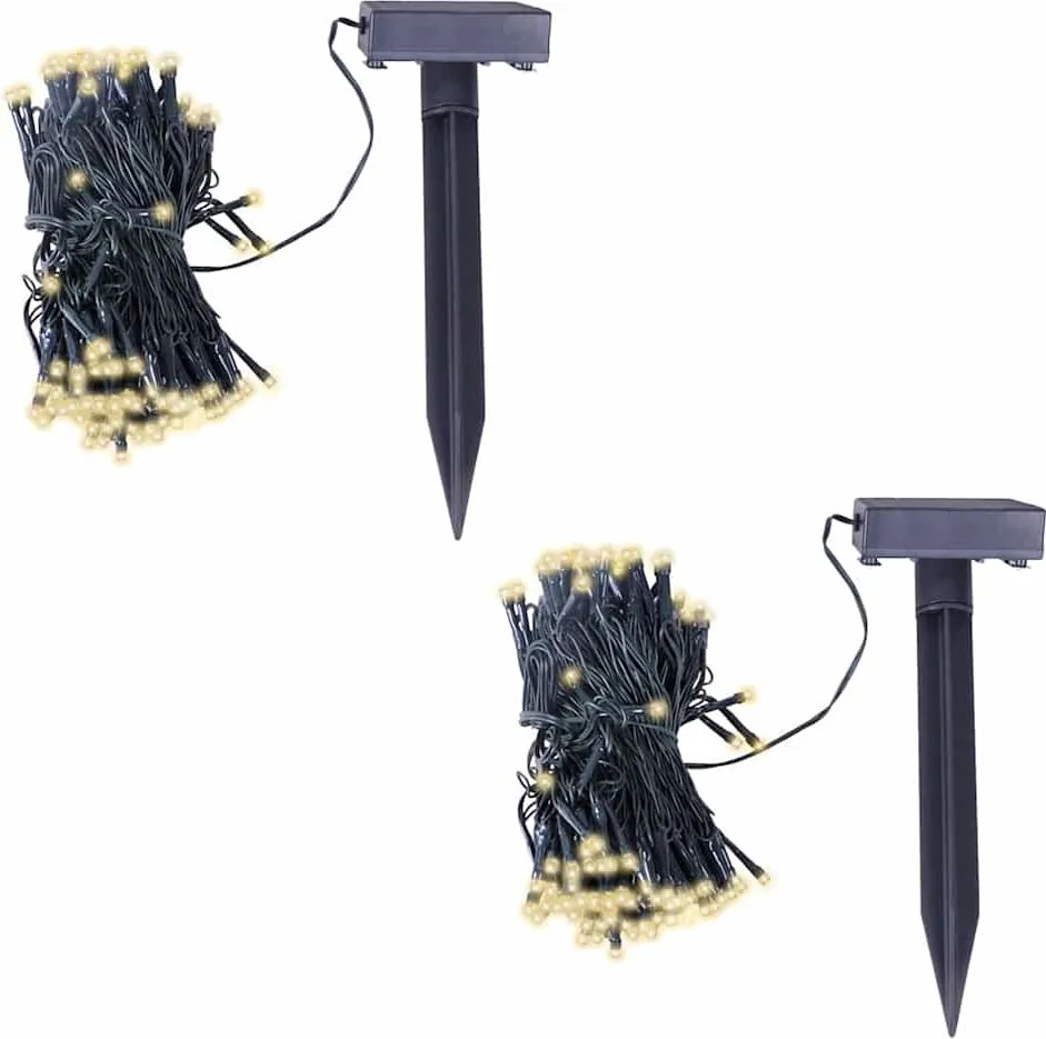 LED solární světelné řetězy 2 ks teplé bílé světlo 274770