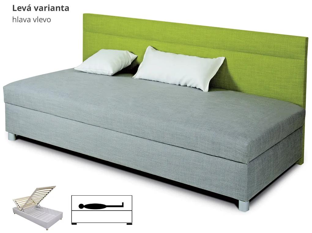 NEW DESIGN postele Postel VARIO s dlouhým čelem a úložným prostorem, matrace a rošt v ceně, 80×200 cm Velikost postele: 80 × 200 cm, Strana: Levá