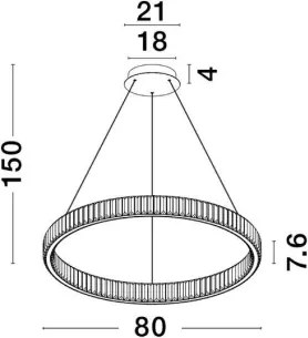 Závěsné LED svítidlo NOVA LUCE AURELIA 47W 3500K 9333067 stmívatelné Triac