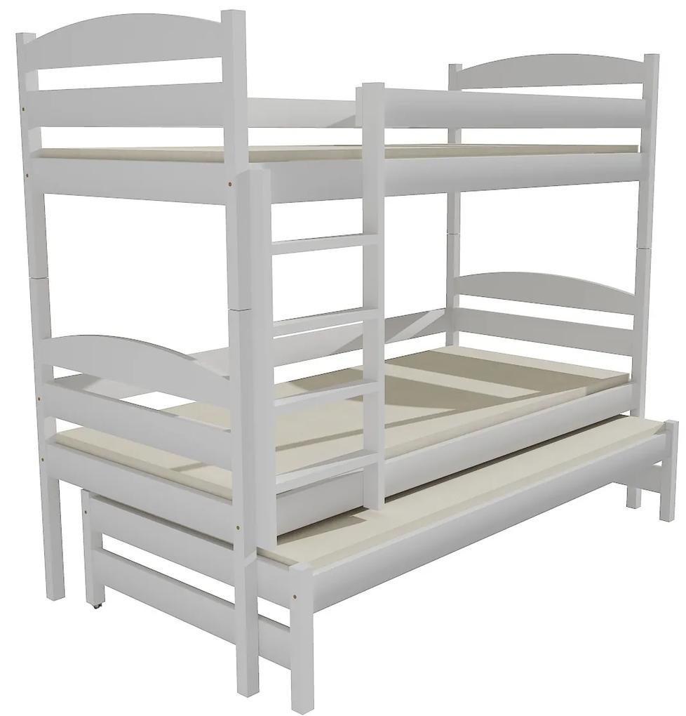 Patrová postel s výsuvnou přistýlkou PPV 009 90 x 200 cm - bílá