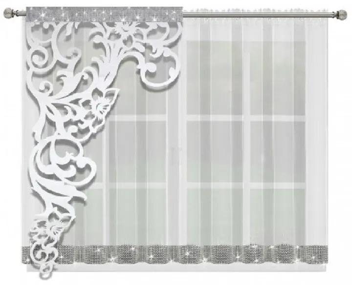 Fliying Bílá voálová záclona s panelem Lisa - 400x145 cm