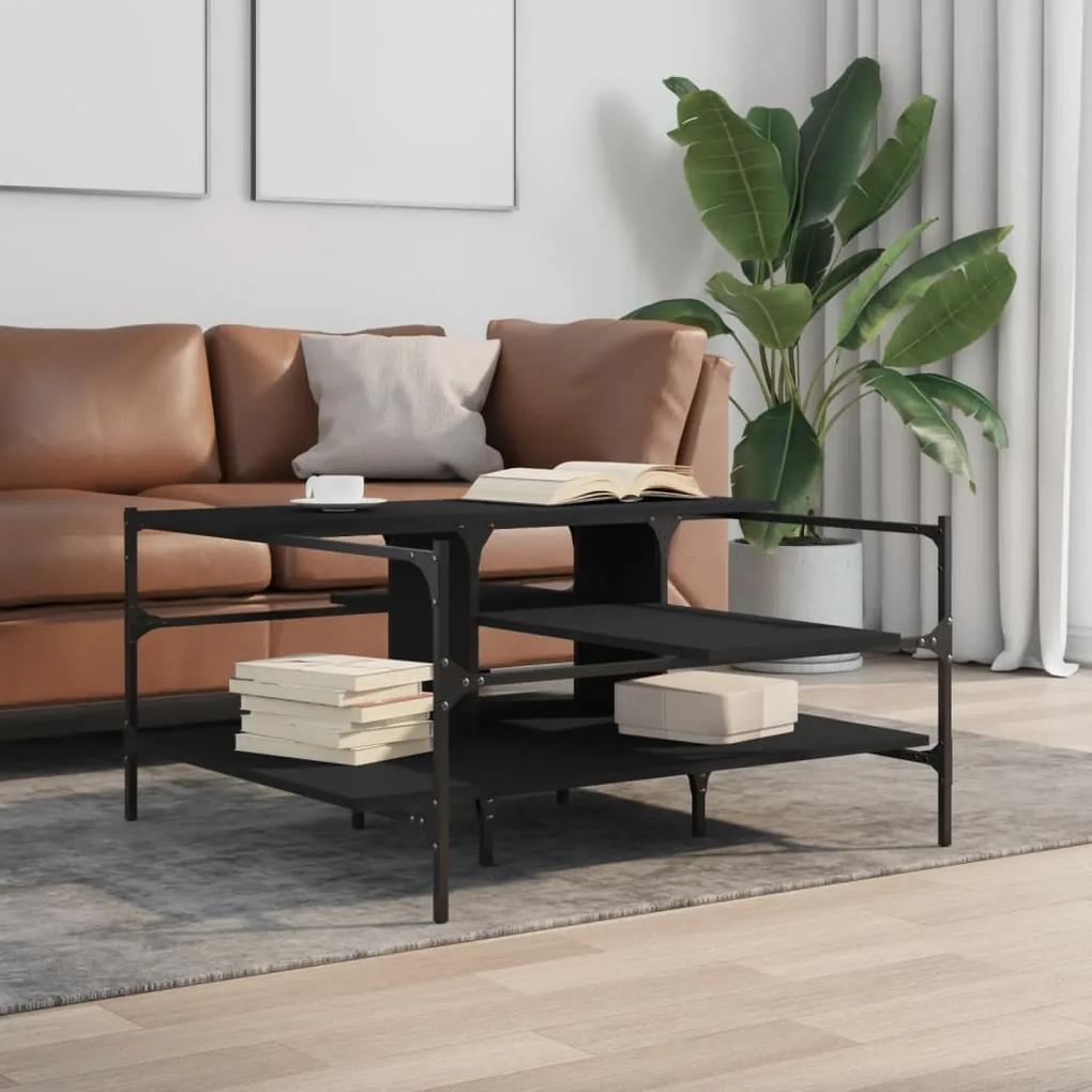 Konferenční stolek černý 100 x 100 x 48,5 cm kompozitní dřevo - Default Title