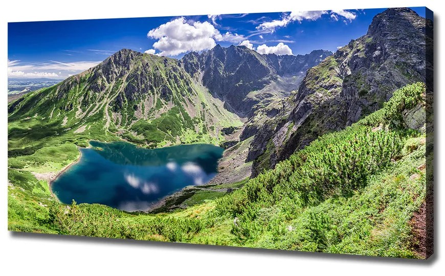 Wallmuralia Foto obraz na plátně Černé jezero Tatry 120x60 cm