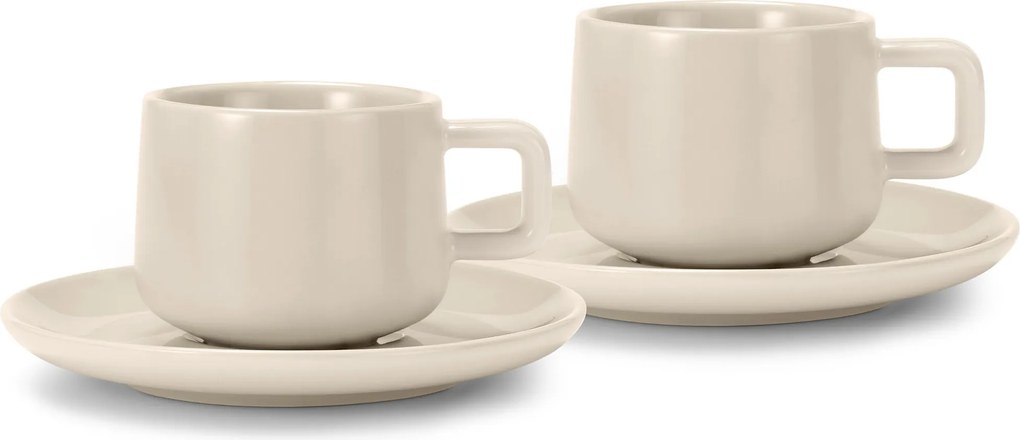 Tchibo - 2 šálky na espresso s podšálky, béžová