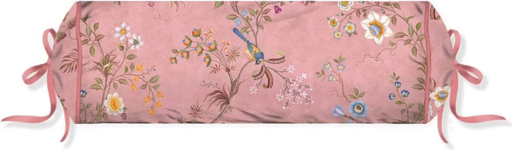 Pip Studio dekorační polštář Lotus Lullaby 22 x 70 cm - růžový (Luxusní válcový polštář v růžové barvě)