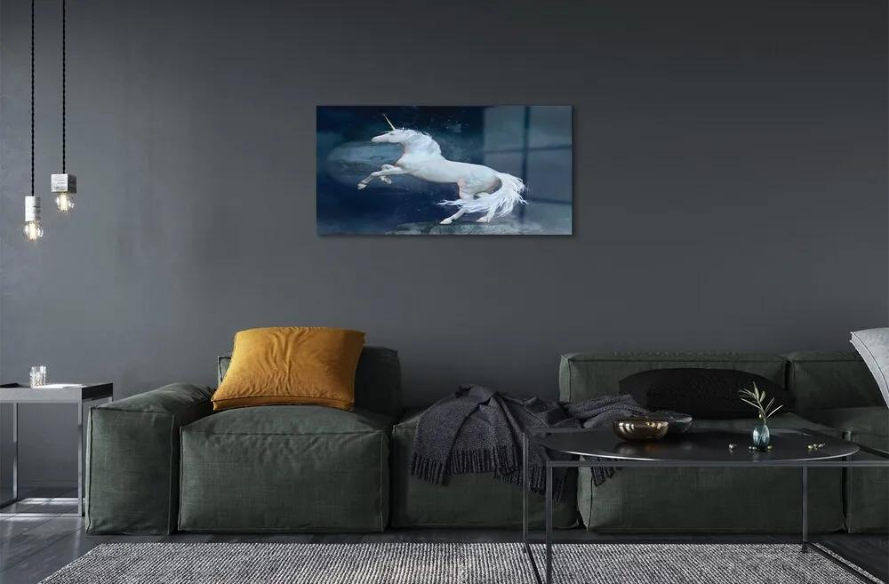 Obraz na skle Unicorn planet sky 120x60 cm