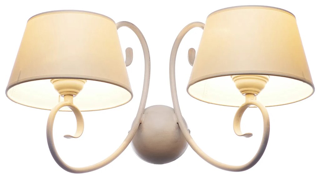 Light for home - Nástěnné svítidlo 20502 "JANET", 2x60W, E27, bílá, zlatá, patina