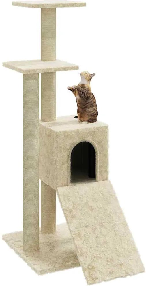 Škrabadlo pro kočky se sisalovými sloupky krémové 92 cm 171512