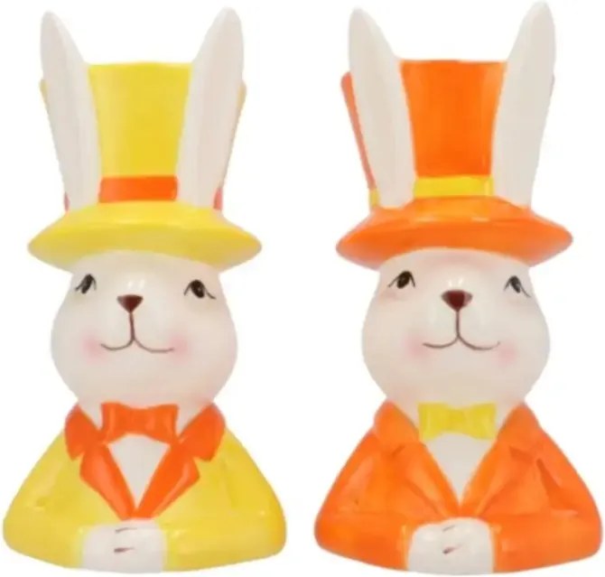 Velikonoční keramická váza EASTER BUNNY 20 cm - více barev Barva: Oranžová