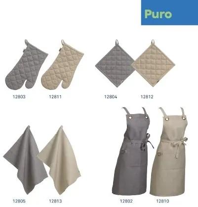 KELA Zástěra Puro 55%bavlna/45%len šedá 85,0x70,0cm KL-12802