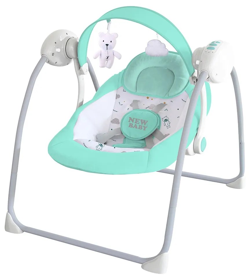 Dětské houpací lehátko NEW BABY TEDDY Mint Zelená