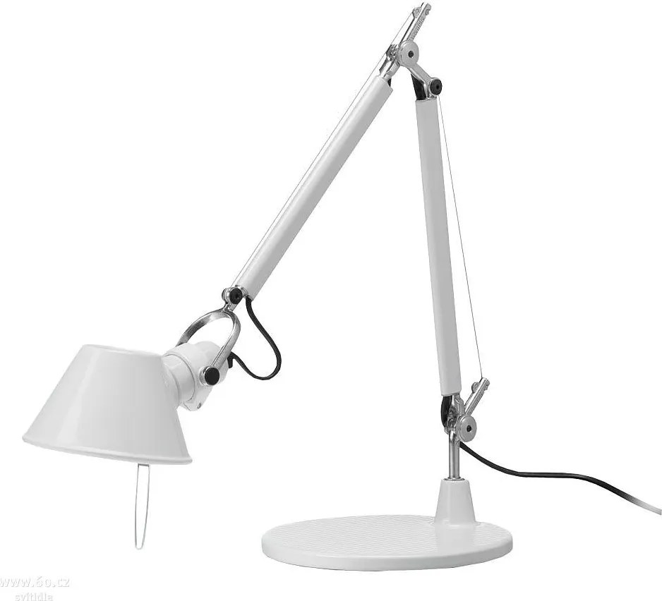 Artemide A005920 + A008620 Tolomeo Mini, designová stolní lampa, 1x77W, bílá, 108 cm