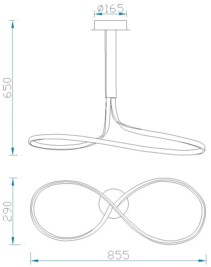 Mantra Nur, moderní svítidlo, 40W LED 3000K stmívatelné, stříbrná/chrom, délka 85cm, výška 65cm