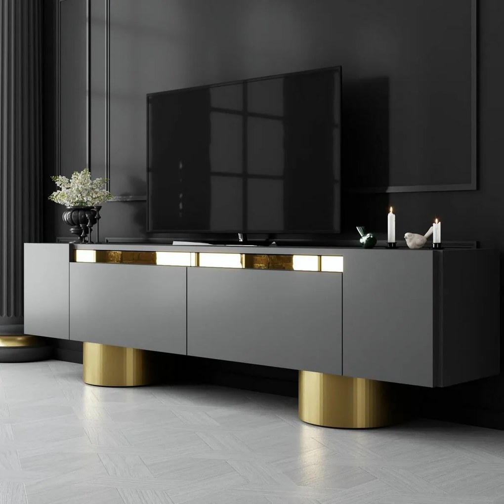 Televizní stolek Bohem Anthracite and Gold