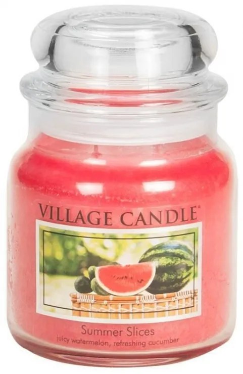 Village Candle Vonná svíčka ve skle, Letní pohoda - Summer Slices, 16oz Premium