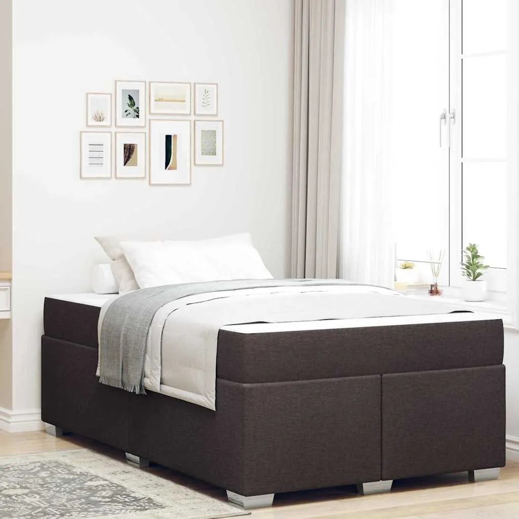 Rám postele s matrací Tmavě hnědá 120 x 190 cm textil 3399176