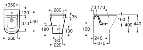 Roca A357477000 - Stojící bidet GAP keramika/bílá
