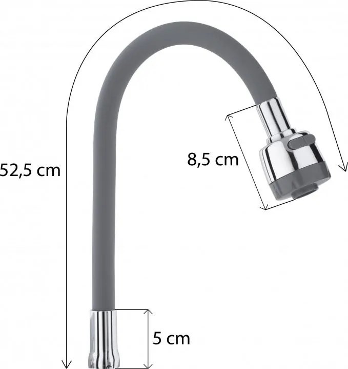 Erga Diosa, elastické rameno, šedá-chromová, ERG-YKA-BZ.TUD-1-G-GRY
