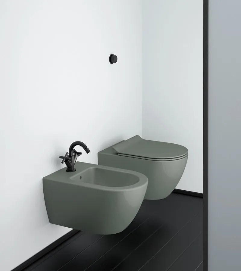 GSI GSI, PURA závěsná WC mísa, Swirlflush, 55x36 cm, agave dual-mat, 881504
