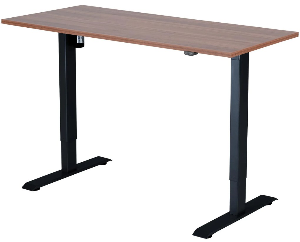 Polohovací stůl Liftor 2segmentové nohy černé,   deska 1380 x 650 x 25 mm ořech