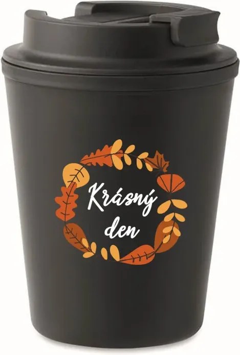 KRÁSNÝ DEN (PODZIM) - černý termohrnek 300 ml