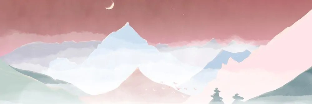 Obraz majestátní pastelové hory