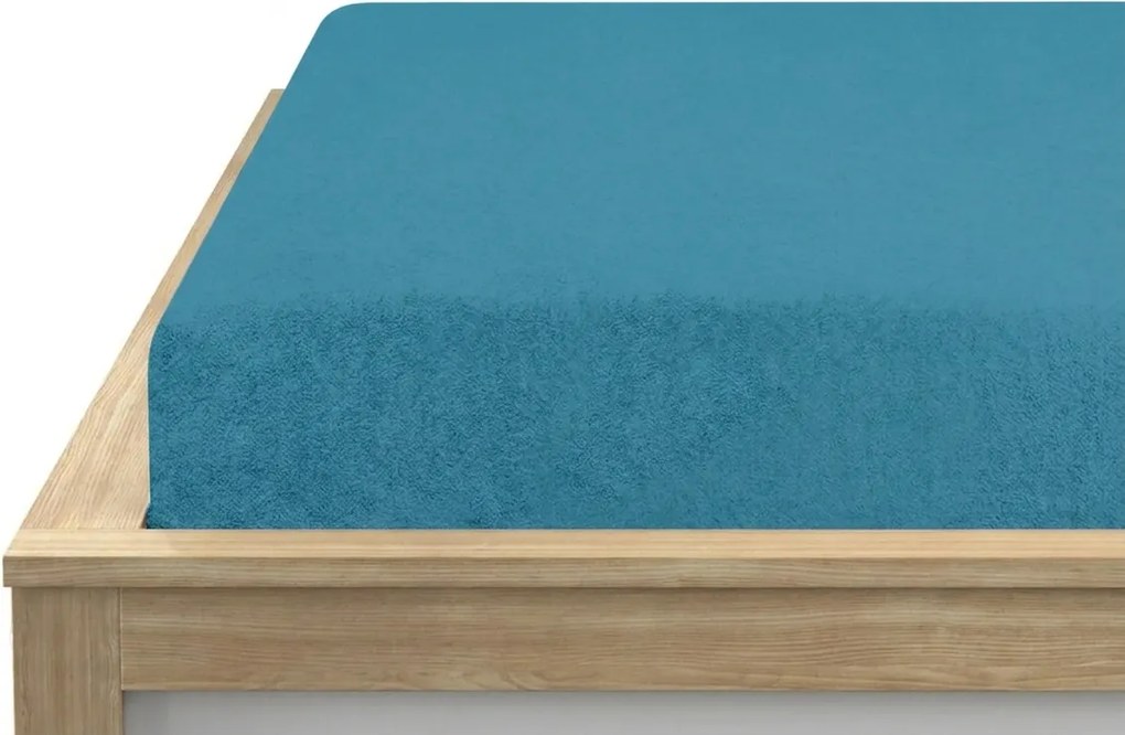 Froté prostěradlo EXCLUSIVE tmavě tyrkysové 90 x 200 cm