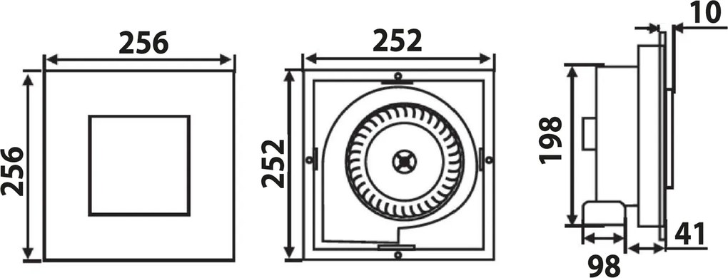 Sapho, TECTO koupelnový stropní ventilátor axiální, 20 W, potrubí 100mm, bílá, TC201