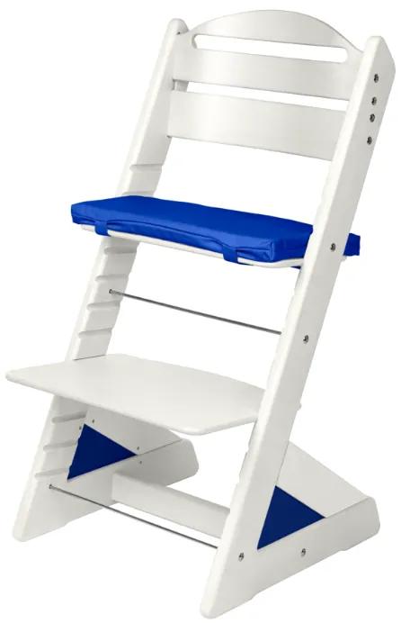 Jitro Dětská rostoucí židle Plus bílá Modrý klín + modrý