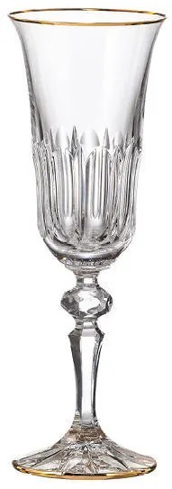 Bohemia Crystal Ručně broušené sklenice na šampaňské Daisy Line Gold 1