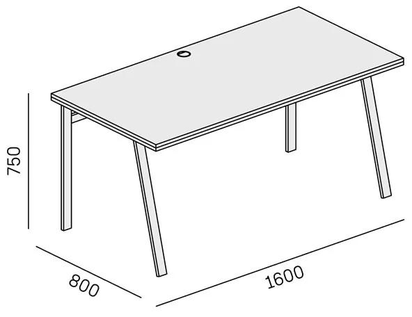 PLAN Kancelářský pracovní stůl SINGLE LAYERS bez přepážek, bílá / šedá