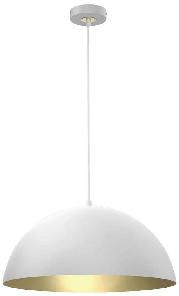Závěsné svítidlo Beta, 1x zlaté/bílé kovové stínítko, (fi 35cm), w/g