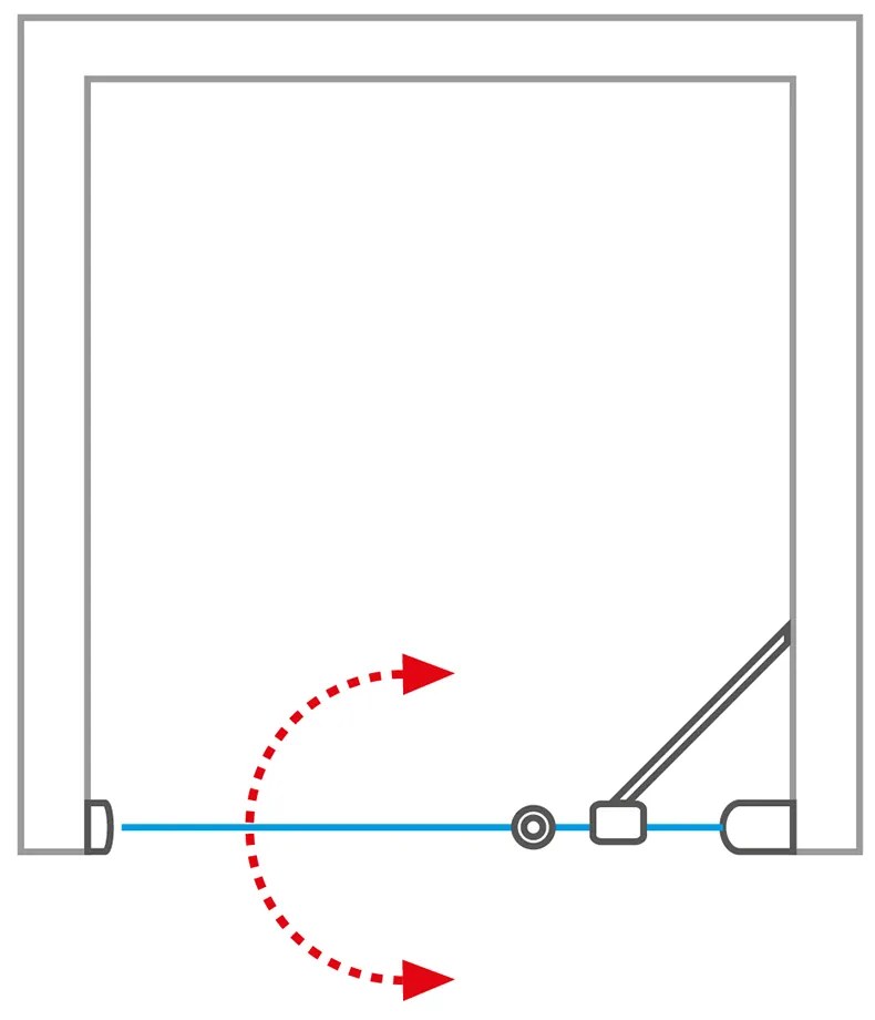 Roth Jednokřídlé sprchové dveře TDN1 pro instalaci do niky - bez vaničky Varianta: šířka: 90 cm, orientace: Uni - (TDN1/900 - 726-9000000-01-02), Barva profilů a typ výplně: profily: stříbrná (elox), výplň: transparent