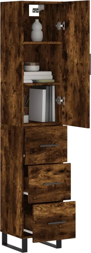 Skříň highboard kouřový dub 34,5 x 34 x 180 cm kompozitní dřevo 3198878