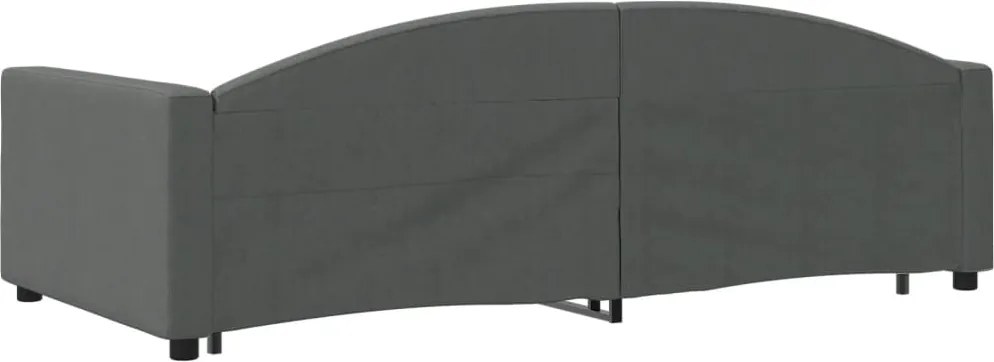 Válenda s přistýlkou a zásuvkami tmavě šedá 100 x 200 cm textil 3197230
