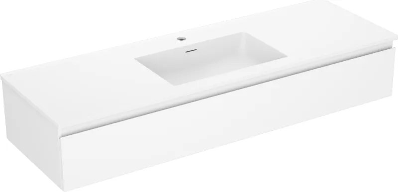 Mexen Orio, koupelnová skříňka 140 cm s umyvadlem Otis, 1 zásuvka, bílá matná, 91A10-14023-1-BF01-W18M01
